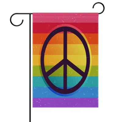 China 100D Polyester Heat Transfer Custom Beach Flags Rainbow Gay Pride Garden Banner for sale