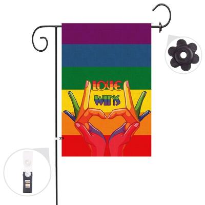 China 100D Polyester Heat Transfer Custom Beach Flags Rainbow Gay Pride Garden Banner for sale