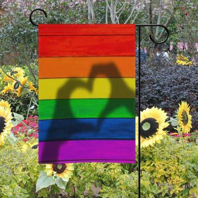 China 100D Polyester Heat Transfer Custom Beach Flags Rainbow Gay Pride Garden Banner for sale