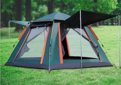 China Outdoor 205*205*135cm Green PU2000MM 210T Polyester Water Resistant Automatic Camping Tent for sale