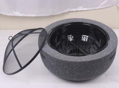 Cina Il braciere di pietra del barbecue del MgO ha dipinto il fuoco d'acciaio Pit Cool Camping Accessories 59.5X34.5cm in vendita
