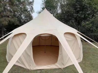 Cina 300*300*200CM 5M 280GSM Beige impermeabile rivestito di cotone Lotus Design Glamping Outdoor Camping Tent in vendita