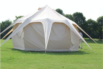 Cina 300*300*200CM 5M 280GSM Beige impermeabile rivestito di cotone Lotus Design Glamping Outdoor Camping Tent in vendita