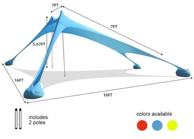 China Blue Leica Polyester Pop Up Beach Sun Shade Tent Uv Protection 210X210X170CM for sale