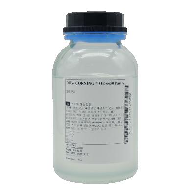 중국 Duroptix OE-6650 페닐실록산 기반 실리콘 수지, LED 캡슐화용, 경도 Shore D 52 및 7.3 MPa 접착 강도 판매용