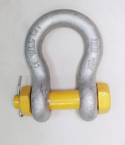 Steel Safety Pin Bow Wide Body Shackles 1.25 Inch  WLL 12 Tonne