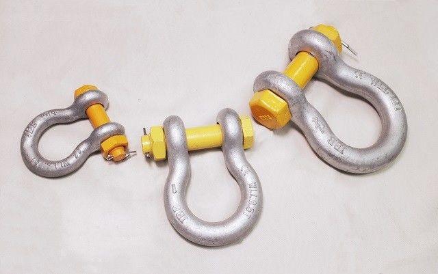 Yellow 1-1/4" WLL 12 Tonne Wide Body Shackles With Safety Bolt 3