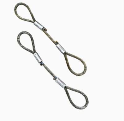 China Galvanized Steel Wire Rope Sling with Thimble Ends and Custom Length for Heavy Duty Lifting for sale
