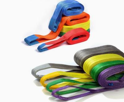 China 1–50 Ton Capacity Flat Webbing Slings for Heavy Duty Lifting and Cargo Handling for sale