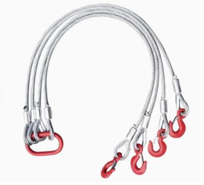 China Premium Galvanized 4-Leg Steel Core Wire Rope Lifting Sling | NZ & EU/US Compliant for sale