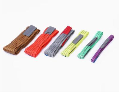 China CE Standard Double Ply Polyester Webbing Sling with 7:1 Safety Factor for Heavy Lifting for sale