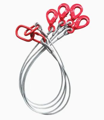 China Heavy-Duty Galvanized 4 Leg Steel Core Wire Rope Lifting Sling | Certified for Industrial Lifting for sale