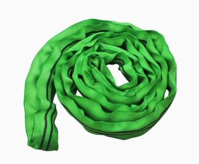 China 2 Ton 2m or OEM Length Green Polyester Round Lifting Sling | 8:1 Safety Factor Lifting Belt for Heavy Loads – EN/ASME Certified for sale