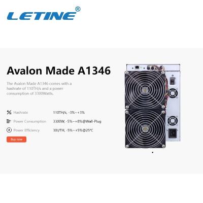 Cina Di Avalon A1346 110th BTC Asic alta Hashrate Bitcoin macchina d'estrazione del minatore 3300W in vendita