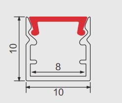 Cina 10*10mm Trimless Origin LED Aluminium Profile For Indoor Lighting in vendita