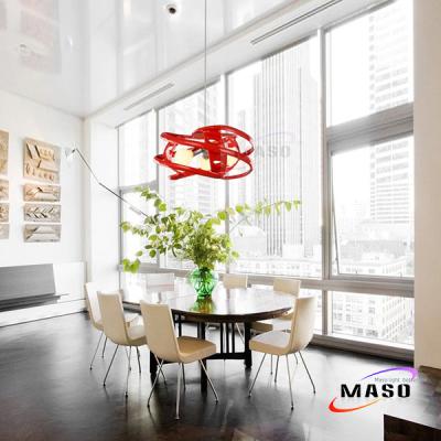 China Round Type Contracted Resin Chandelier Red Colour Pendant Lamps Wholesale for sale
