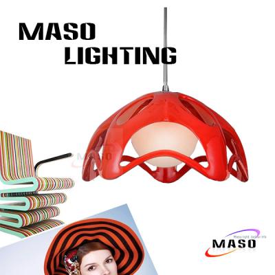 China Pentagram Resin Shade Indoor pendant lamp white color finished 40w energy saving light for sale