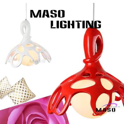 China Pure White and Red Decoration Resin pendant lights MS-P1019 Creative Hanging Lamp for sale