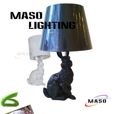 China Modern Resin Aniaml Table Lamp Rabbit Stand MS-T3003 CE approval Wire E27 Base for sale