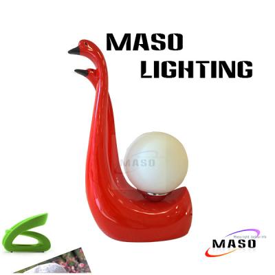 China Resin Wedding Bed Lamp Swan Sweet Design MS-T2002 for indoor decoration E27 Base for sale
