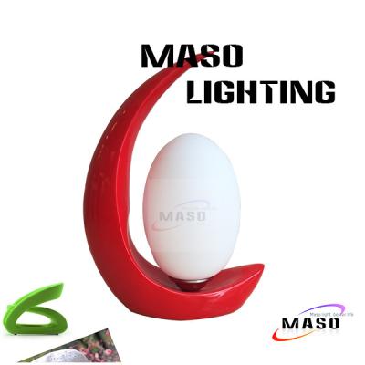 China Moon Shape Home Decorative Table Bed Lamp with Glass Oval Cover E27 Base MS-T2005 for sale