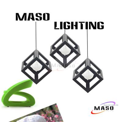 China Maso Latest Vintage Metal Pendant Lamp Iron Material Square Shape MS-I6003 E27 base for sale