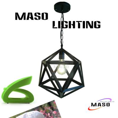 China MASO Iron Pendant Lamp Vintage Style Hexagonal Magic Light MS-I6004 Adjustable Wire for sale