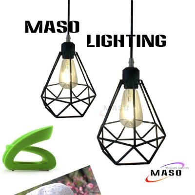 China Maso Vintage Small Diamond Pendant Lamp Metal Material MS-I6005 CE Rohs Approval Wire for sale