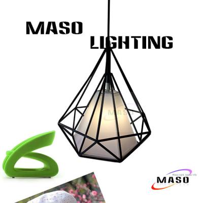 China MASO Diamond Shape Iron Material Vintage Pendant Lamp for Indoor Lighting Install MS-I6006 for sale