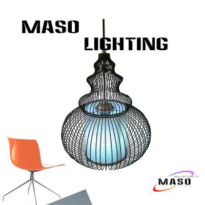 China Gourd Shape Home Decorative Metal Pendant Lamp Cloth Cover E27 Lighting Source MS-I6014 for sale