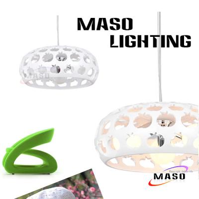 China MASO Brand Apple Resin Pendant Three Lamp Holders Steel Adjust Wire for sale