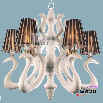 China Modern Resin Indoor Chandelier with Cloth Cover Six Lamps LED replacable Lighting MS-P3010 for sale