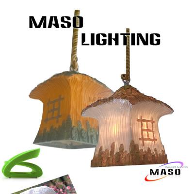 China Maso House shape resin material transparent light effect for bar decorative pendant lamp for sale