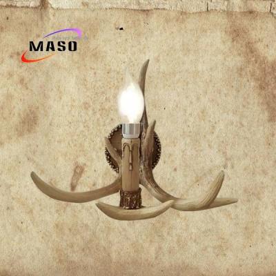 China 2017 Popular Retro style Antler look MS-W2002 Coffee Color E14 Adison LED Candle Bulb Replacable Wall Sconce Lamp for sale
