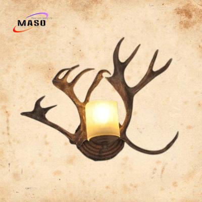 China Maso MS-W2008 Antler Art Design Wall Sconce Lamp Retro Style for Villa Hotel Cloth Shop Decoration CCT2300k LED Bulb for sale