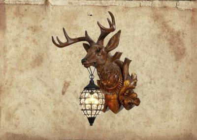 China Maso Buck Head Wall Lamp Retro Style For Hotel KTV Installing Decoration LED E14 Lighting Base Resin Material MS-W2010 for sale