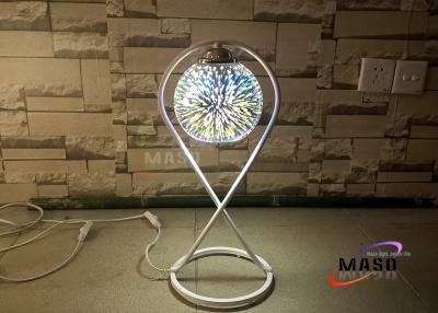 China Maso 3D Fantastic Effect Glass Chrome Cover Metal Material Lamp Body E27 Screw Lamp Base Table Lamp For Bedroom Study for sale