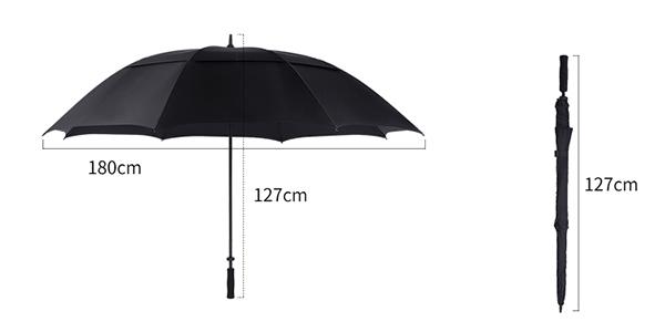 77-inch large double canopy vented golf umbrella with manual open mechanism