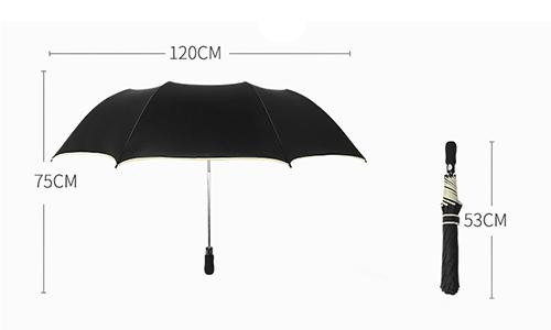 54-inch 2-fold self-open compact umbrella size comparison