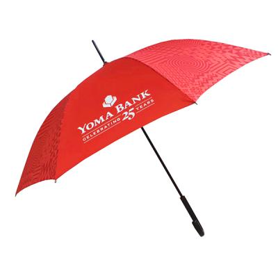 China 46 Inch Iron Frame Red Automatic Umbrella Custom Logo for sale