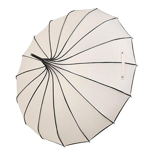 Quality 16 Ribs Manual Straight Walking Umbrellas With Curved Hook Handle for sale