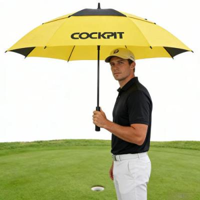 China Dual Frame Windproof Double Canopy Golf Umbrella Double Layer Sun Protective Umbrellas for sale