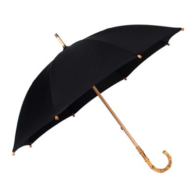 China Bamboo Handle Straight Walking Umbrellas Wind Resistant With 500T Pongee Fabric for sale
