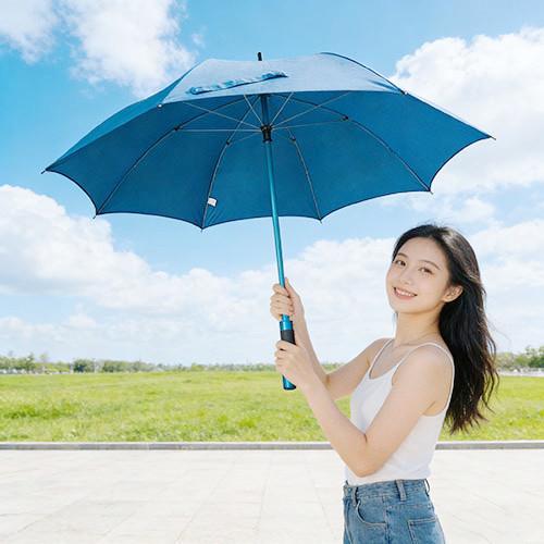 Quality RPET Ultra Light Long Handle Walking Umbrellas Manual Open Windproof Rain Umbrella for sale