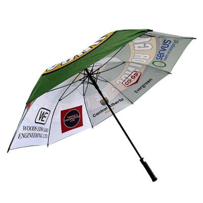 China Custom Logo 60 Inch Wind Resistant Golf Umbrella Double Layer Digital Printing Umbrella for sale