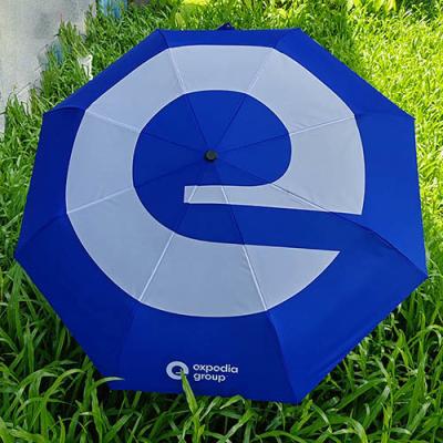 China 210T Pongee Fabric Auto Open Close Compact Umbrella With Wooden Handle for sale