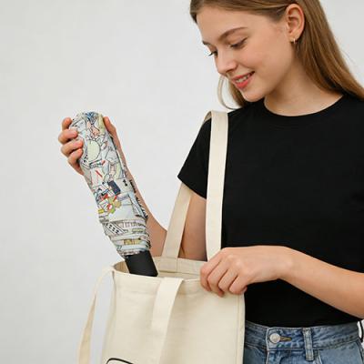 China Comic Print Sun Protection Umbrella Portable Folding Compact Umbrella for sale