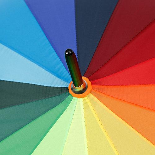 Quality 16 Ribs Large Rainbow Umbrella Auto Open 44 Inch 190T Pongee for sale