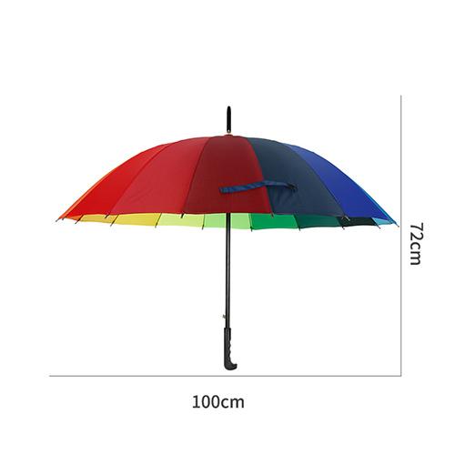 Quality 16 Ribs Large Rainbow Umbrella Auto Open 44 Inch 190T Pongee for sale