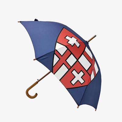 China Custom Automatic Open Straight Umbrella For Loyola International School for sale